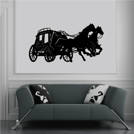 Horse and Carriage Wall Decal - Vinyl Decal - Car Decal - 089