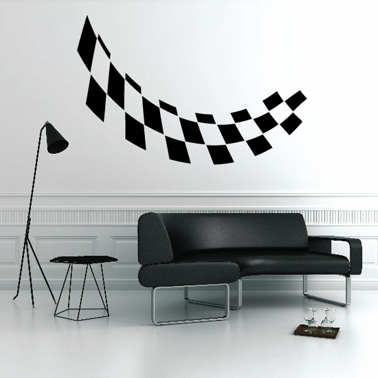 Checkered Flags Wall Decal - Vinyl Decal - Car Decal - SM035