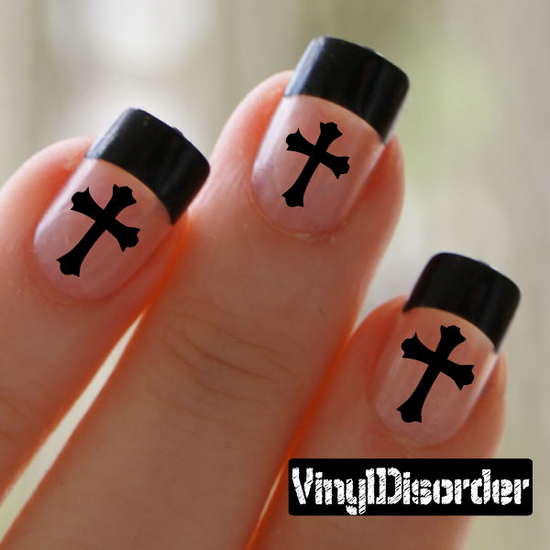 Cross DC84 Fingernail Art Sticker - Vinyl Finger Nail Decals