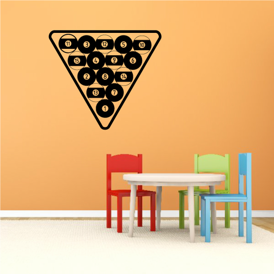 Billiard Solid Stripe Balls in Rack Decal