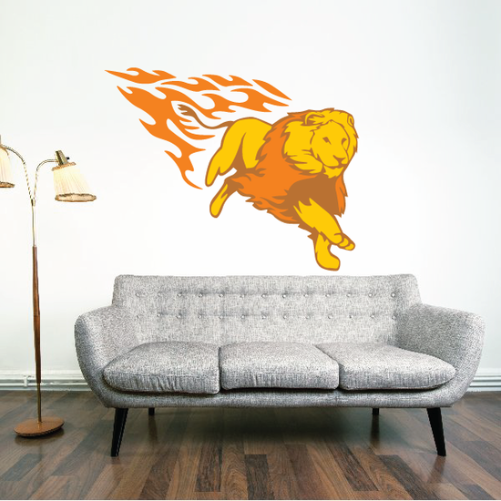 Fire Charging Lion Sticker