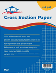 8x8 Grid 17x22 Pad 40 Sheets Cross Section Graph Paper 20lb