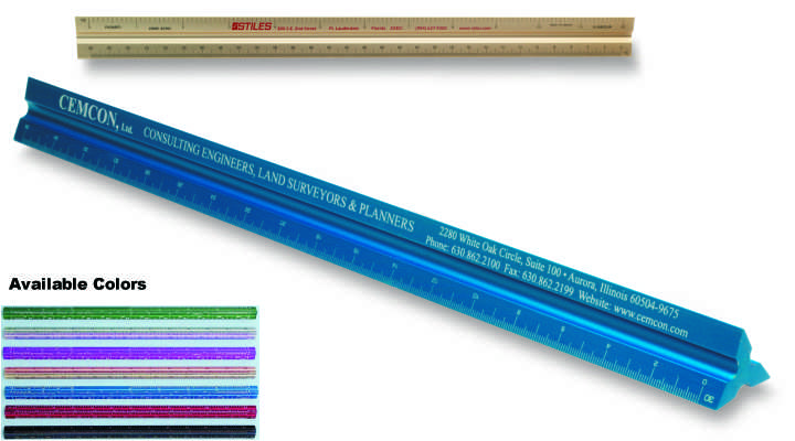 Engineering Scale 12" - Custom imprint company logo on engineers scale ...