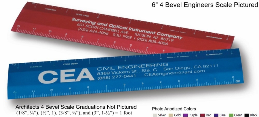 Architects Scale Rulers 6" Custom imprint company logo on architectural ...