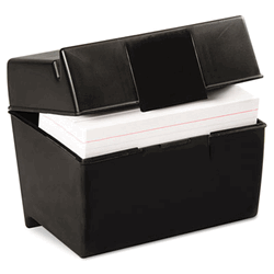 ESS01461 Plastic Index Card Flip Top File Box Holds 400