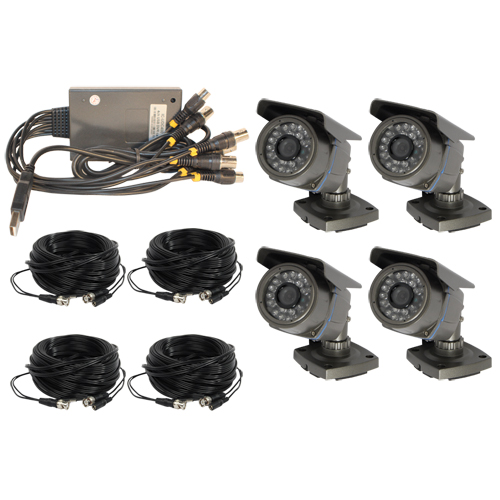 CS-USB4CH 4 Channel Wired USB DVR Surveillance System By Armor
