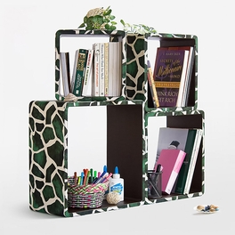 Trista - [Green Giraffe] Square Leather Wall Shelf / Bookshelf ...
