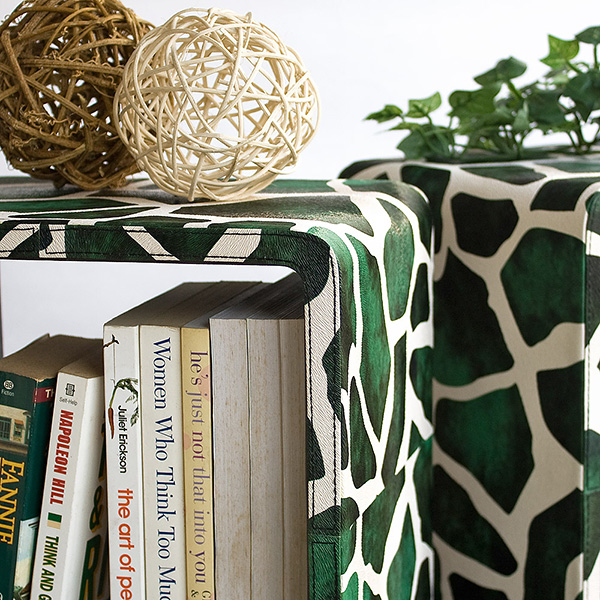 Trista - [Green Giraffe] Square Leather Wall Shelf / Bookshelf ...