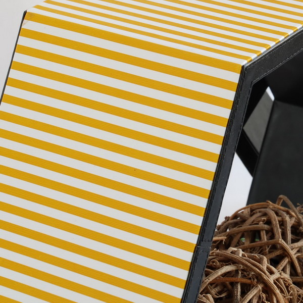 Trista - [Chrome Yellow Stripe] Hexagon Leather Wall Shelf / Bookshelf ...