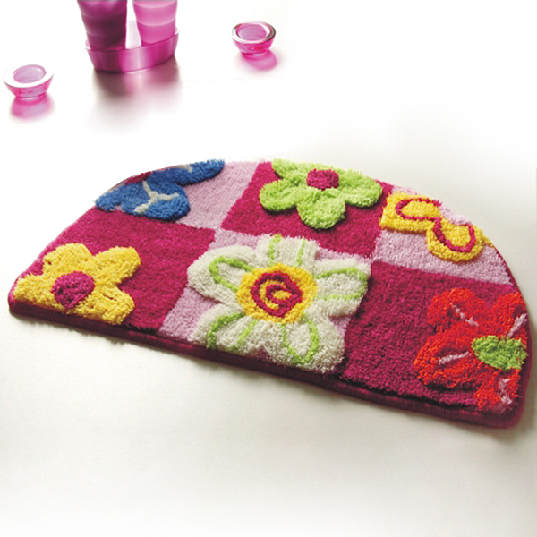 Naomi - [Red / Pink Flowers] Kids Room Rugs (15.7 by 24.8 inches)