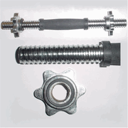 16" Spin-Lock Threaded Dumbbell Handles - Rubber Ergo Grip -14" Spin ...