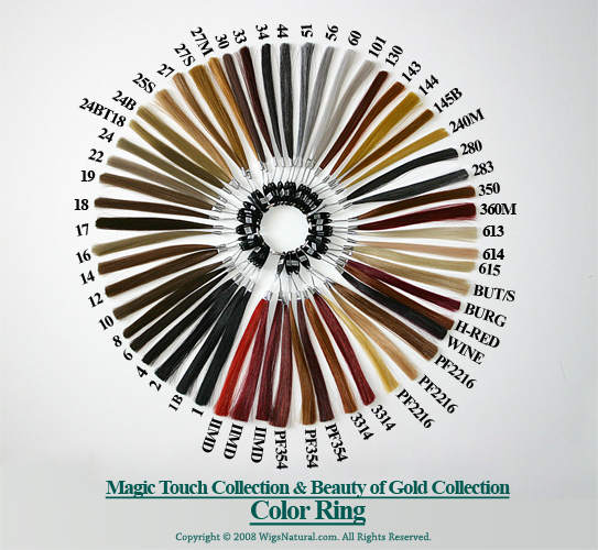 Magic Touch Wig Collecton & Beauty of Gold Wig Collection Color Chart