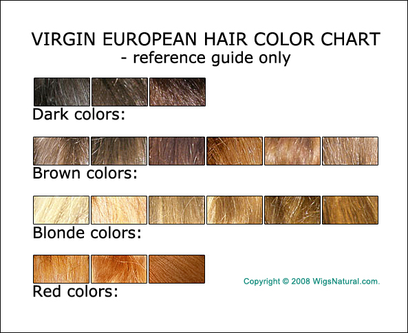 Virgin European Remy Hair Color Chart