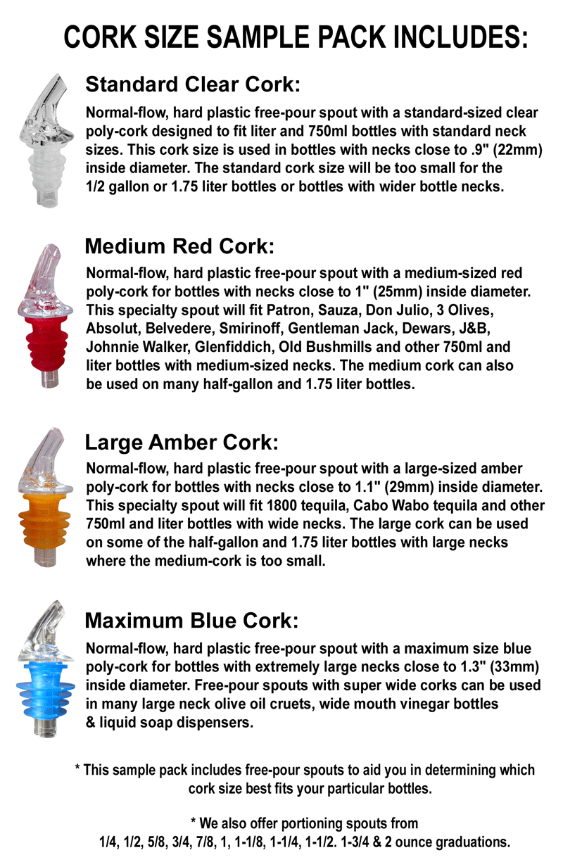 Cork Size Sample Pack