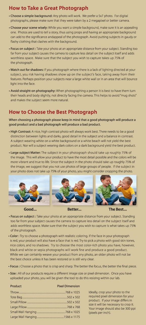 How to choose a photo to turn it into a tapestry?