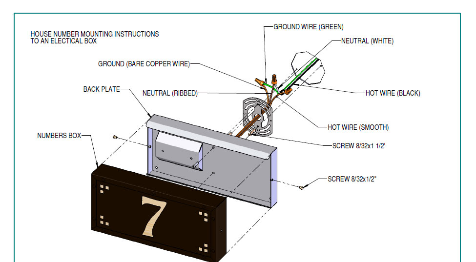 Medium Art & Crafts Lighted Address Sign