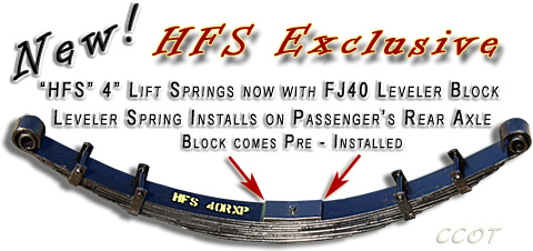 FJ40x HFS™ Extreme 4" Lift Springs, above fit 8/80-10/84, Series 40/42