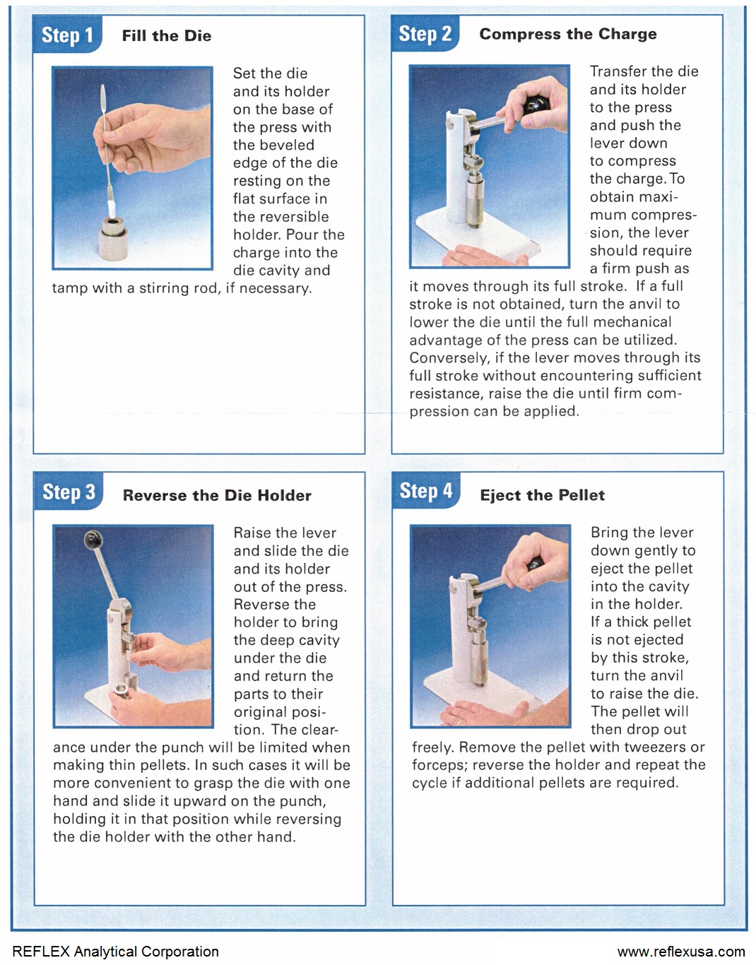 Compact, hand-operated manual press for pellet, tablet, pill and ...
