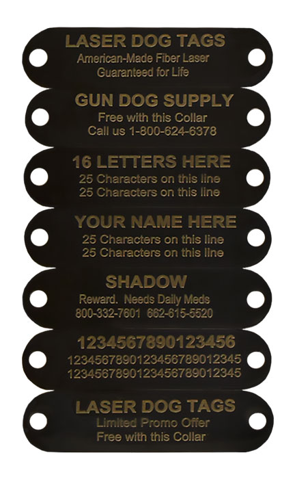 BLACK LASER Engraved Dog Collar Name Plate with Rivets. $9.99.