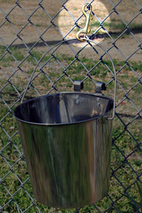 Dog Hanging Pail 6 Quart Stainless Steel Flat Sided Pet Pail - Hanging ...