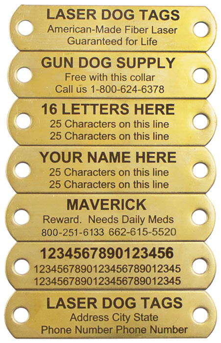PUPPY 5/8" Laser Engraved Name Plate with Rivets | Gun Dog Supply