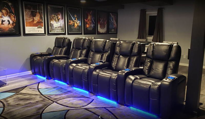 HT Design Hamilton Row of 4 Curved Theater Seating