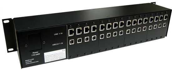 RK-USB2-16S - Powered Rack/Chassis with 16 USB 2.0 CAT5 Transmitters