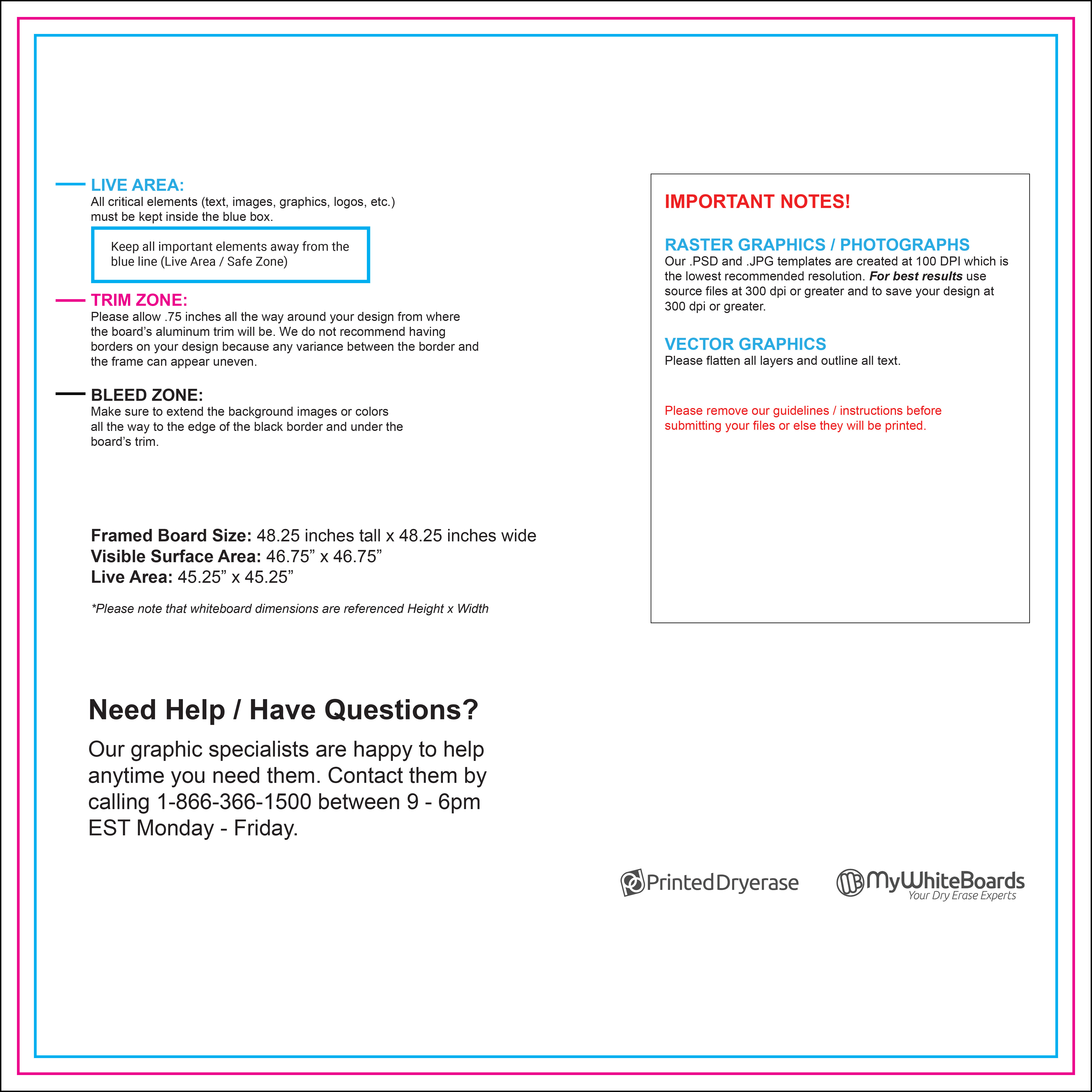 Custom Printed Safety Dry Erase Boards | Production Whiteboards