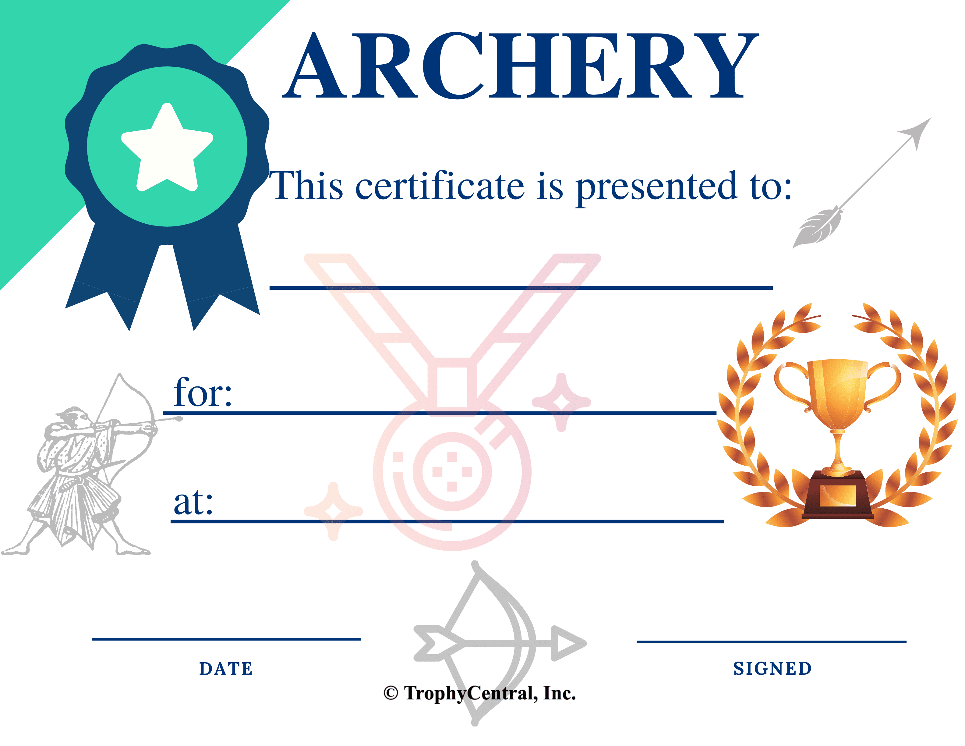 Free Archery Certificate Template | TrophyCentral