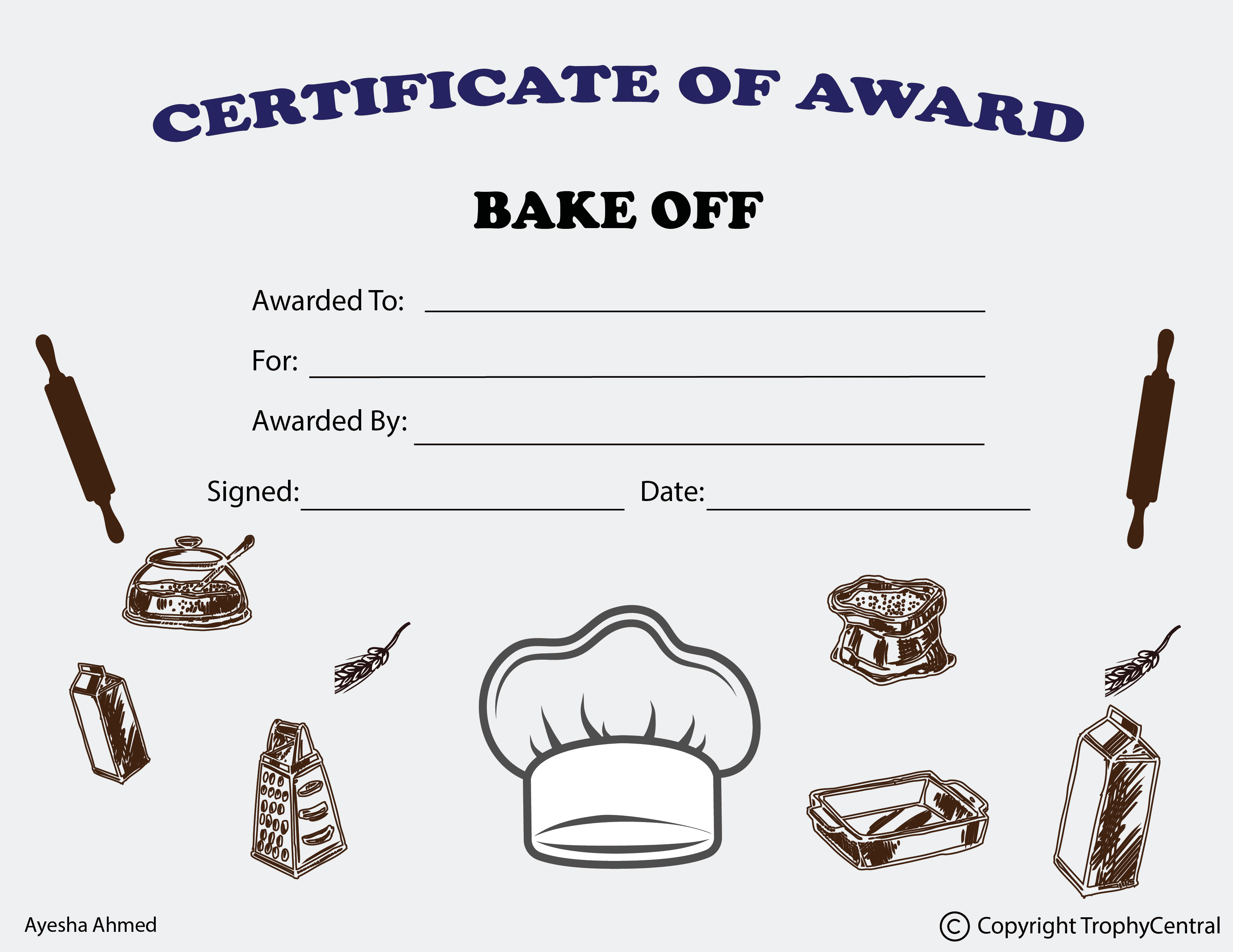 Certificate Templates For Baking