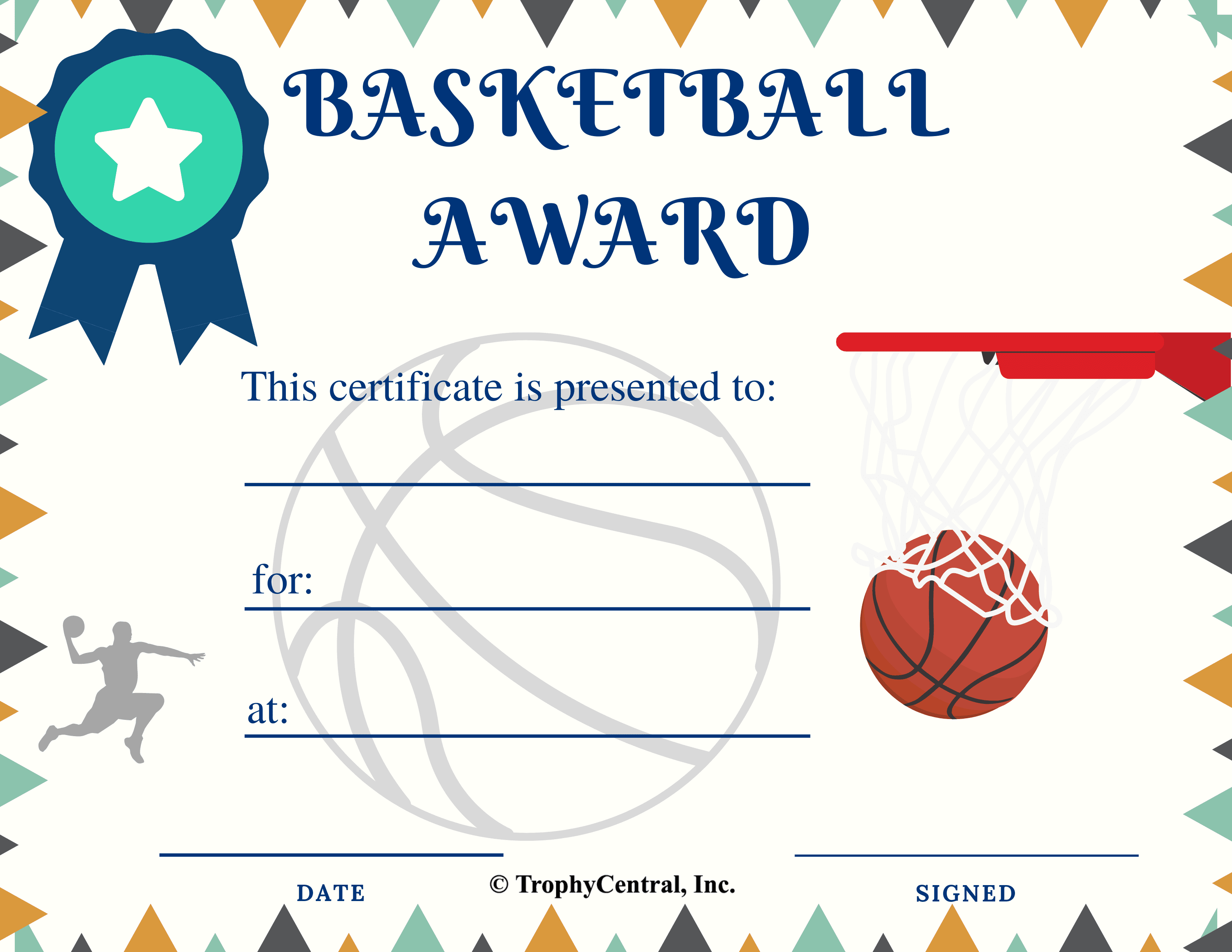 Basketball Award Certificate Templates