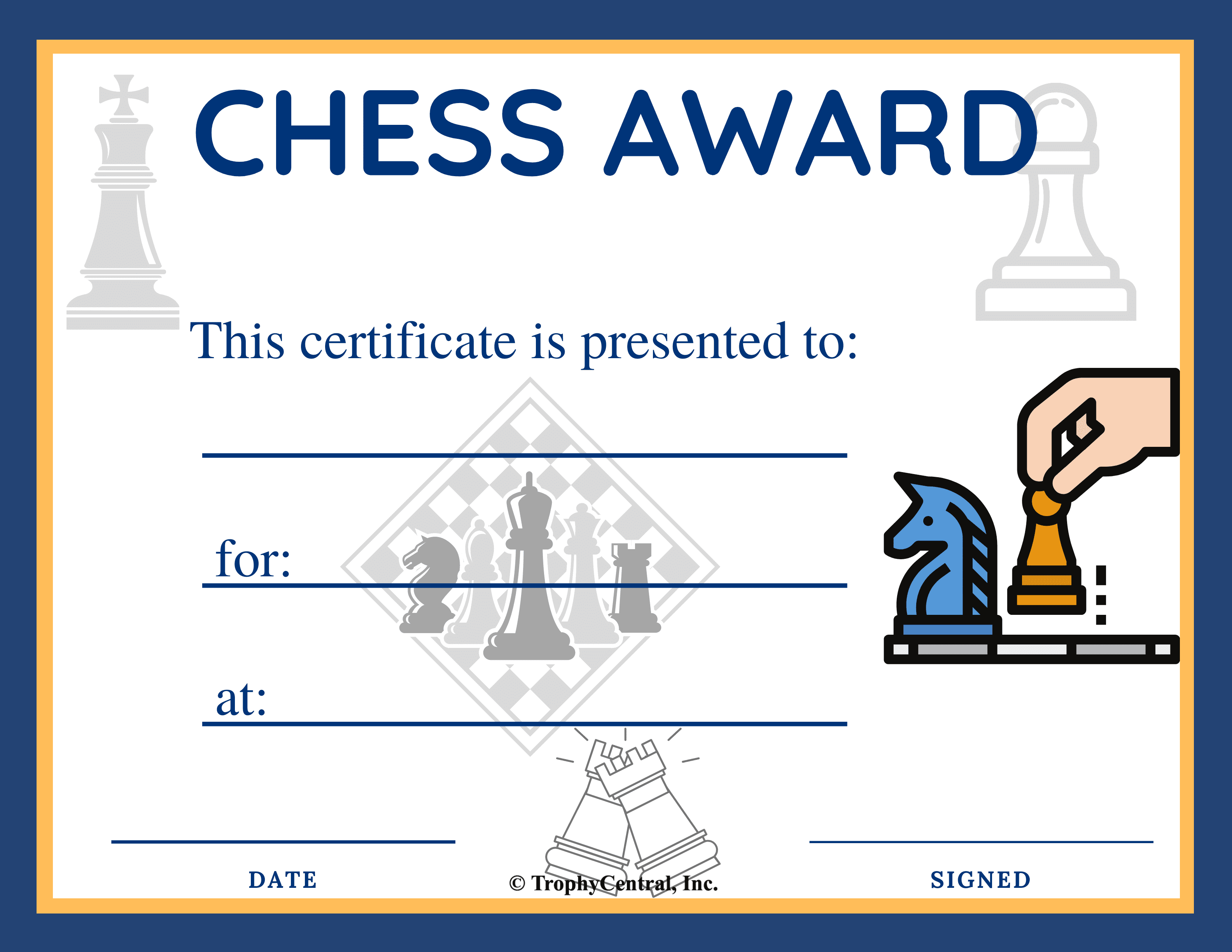 Free Chess Certificate Template | TrophyCentral