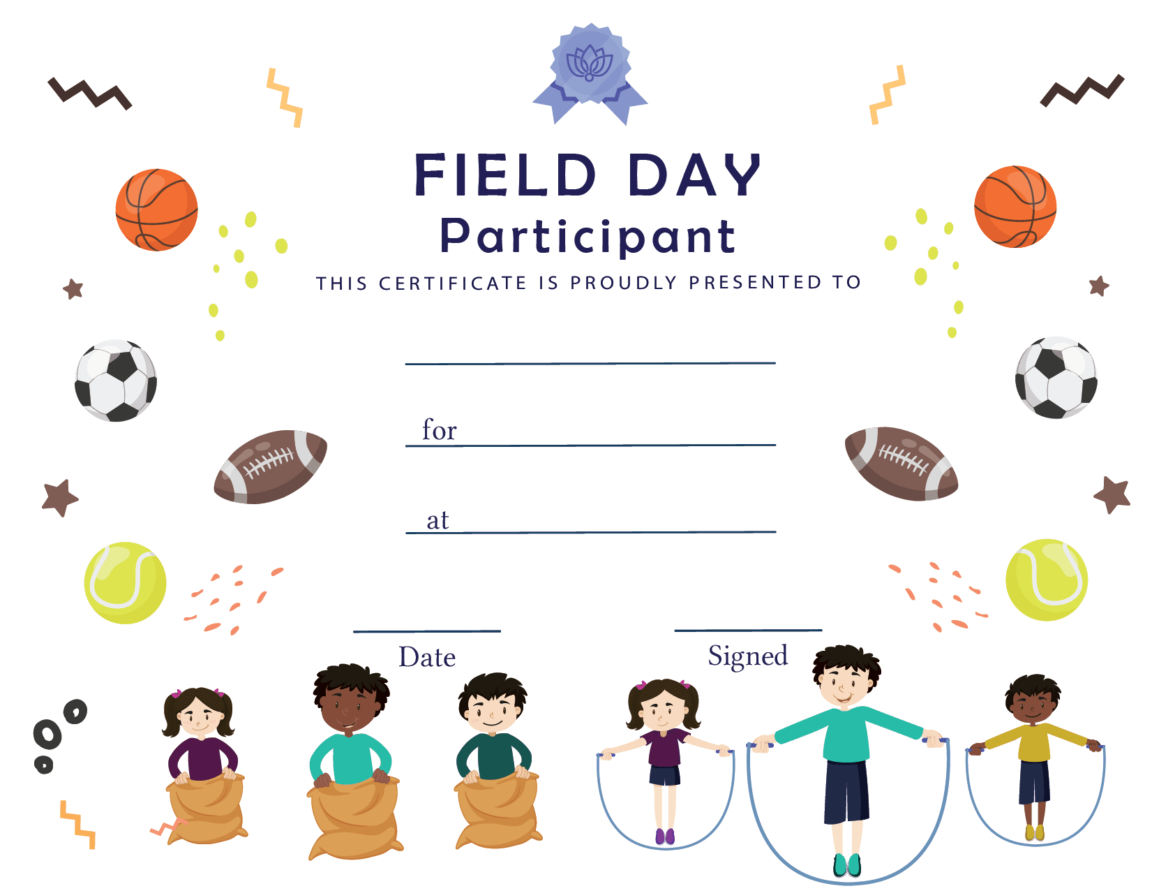 Participant Field Day Template (Free) | Trophy Central