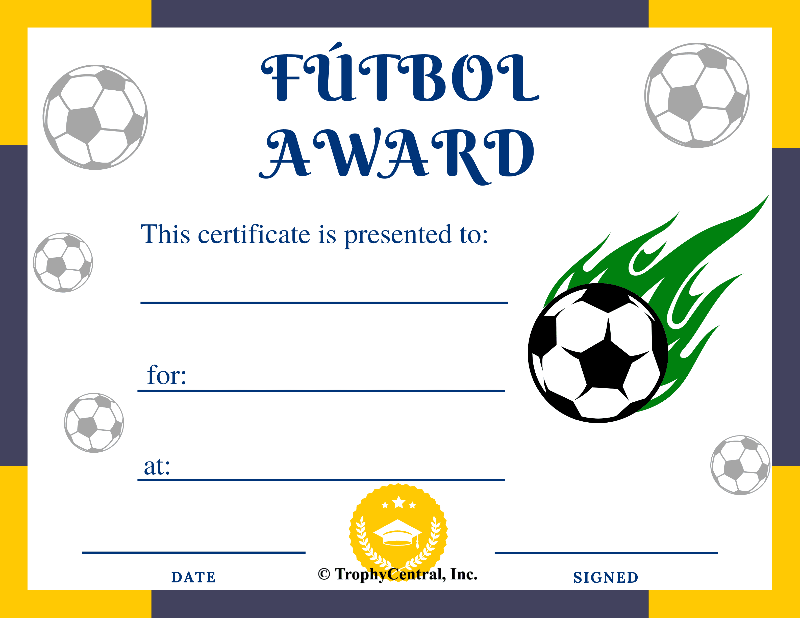 Football Award Certificate Template
