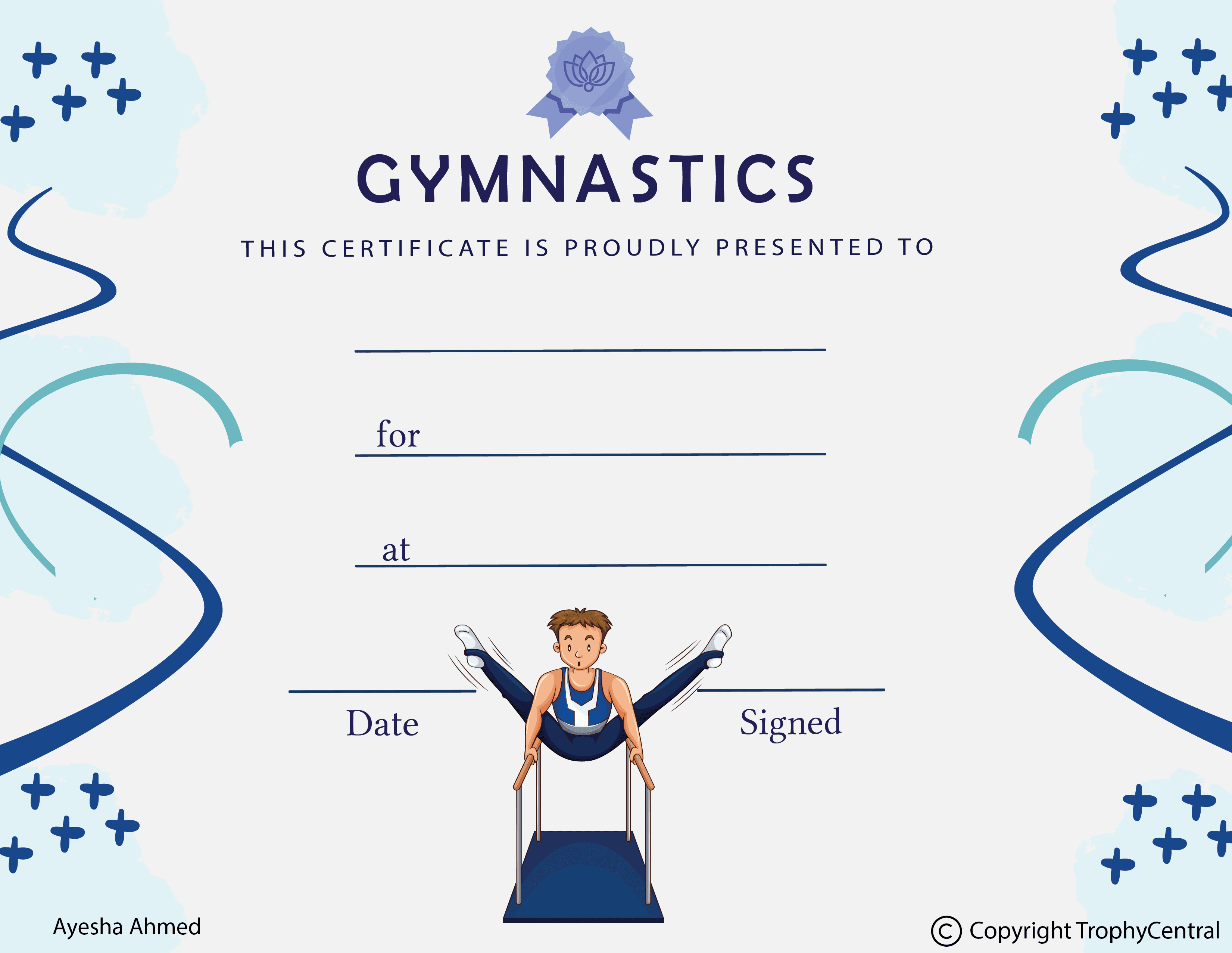 Gymnastics Certificate Template