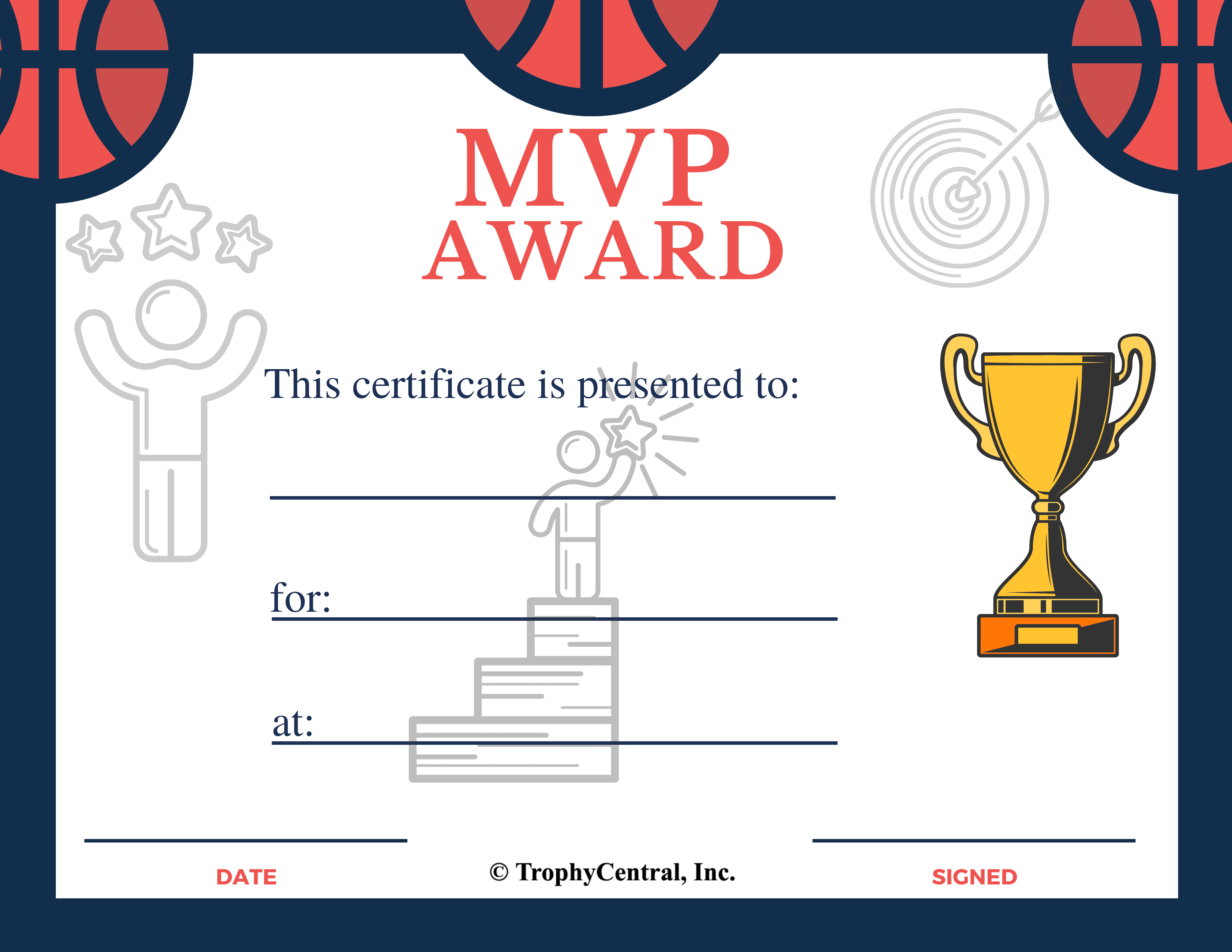Free Most Improved Athlete Certificate Template | TrophyCentral