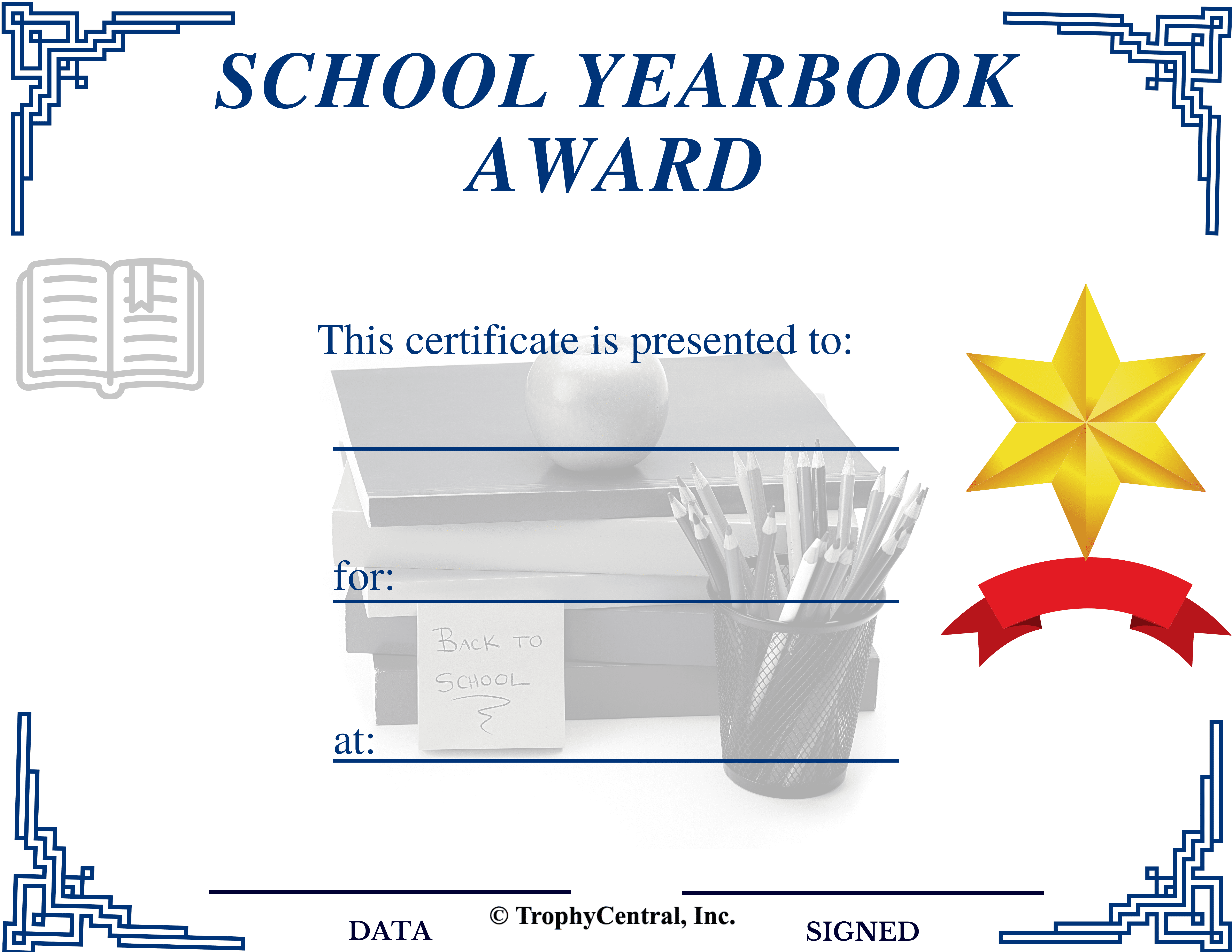 Free School Yearbook Certificate Template | TrophyCentral