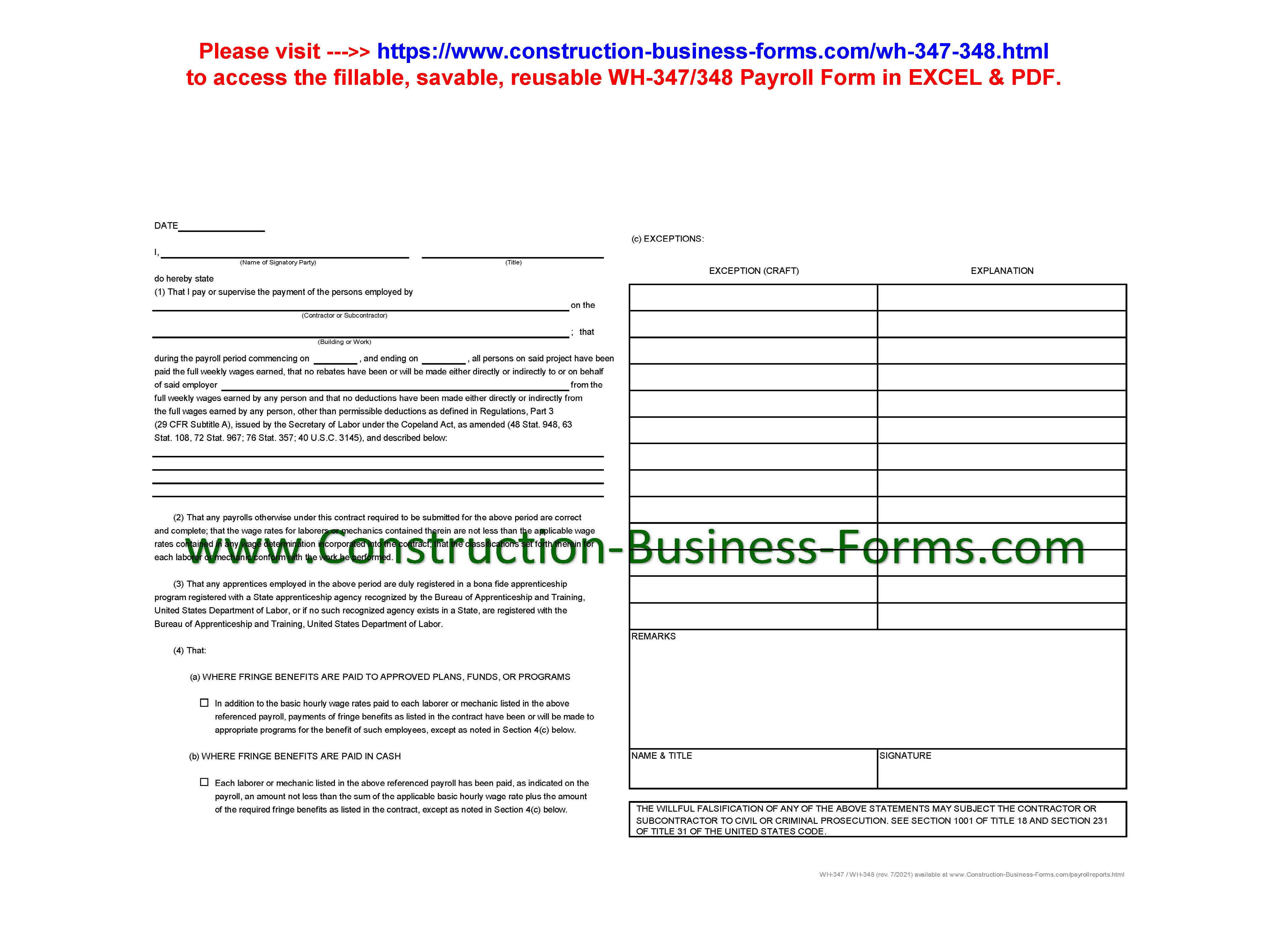 WH-347/348 - In-Depth Instructions For How To Fill In This Form
