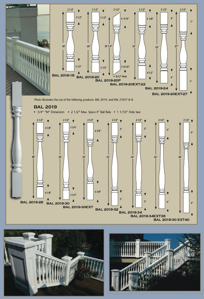 2-1/2" Polyurethane Balusters | High Density Feels Like Wood