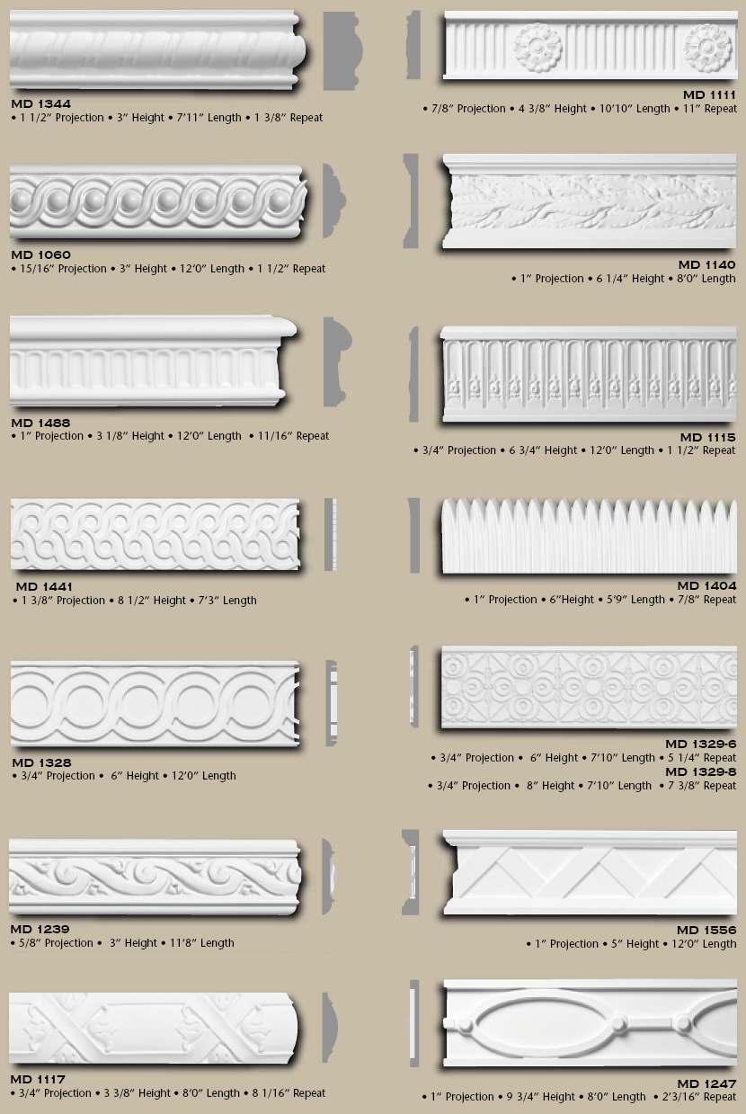 Polyurethane Chair Rail / Frieze, page 2 from Vintage Woodworks