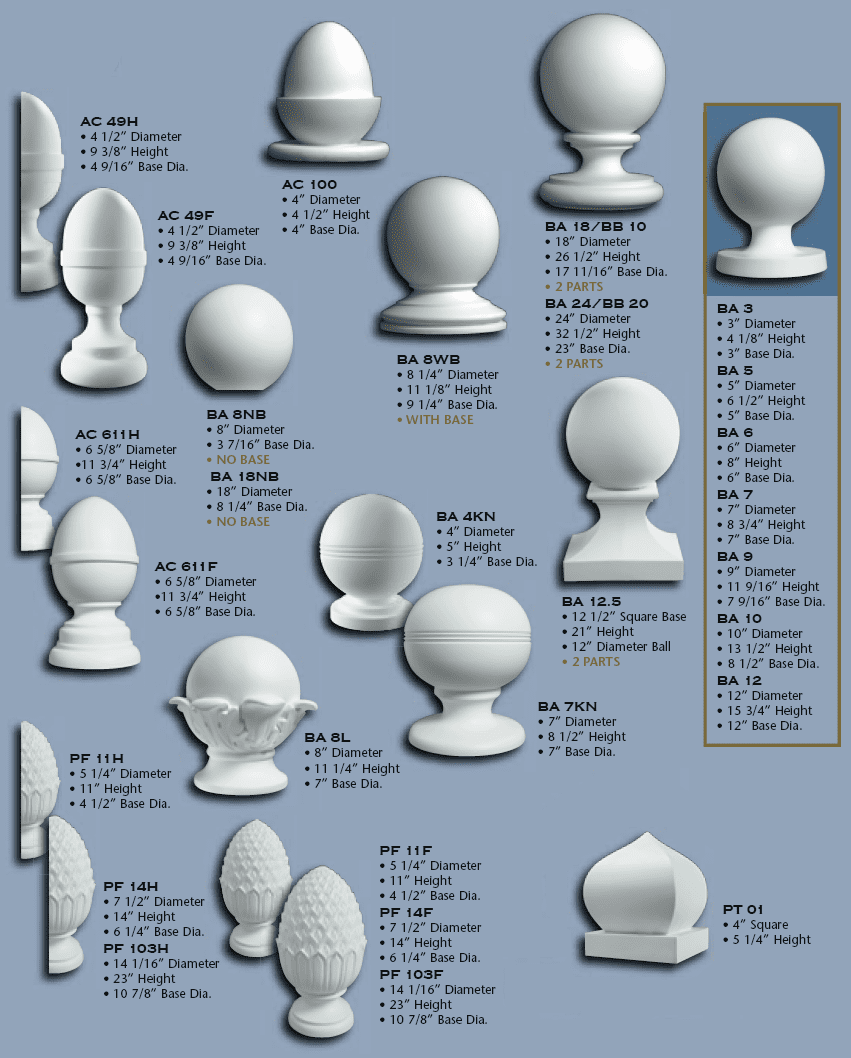 Polyurethane Finials | Buy Online | High Density & Quality