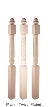 Interior Post-to-Post Newels - Oak, Maple, & Hemlock - Vintage Woodworks