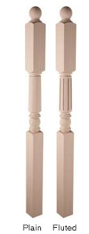 Interior Post-to-Post Newels - Oak, Maple, & Hemlock - Vintage Woodworks