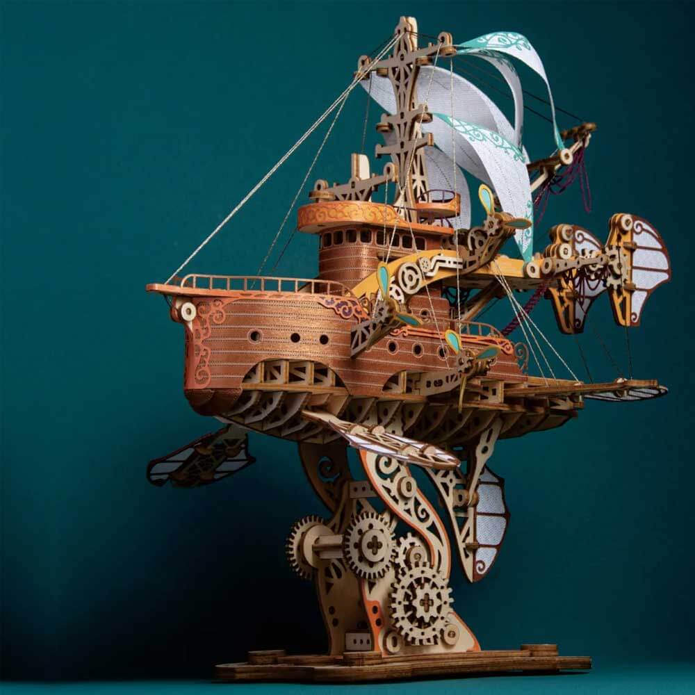 Fantasy Travel Spaceship 3D Wooden Steampunk Puzzle Toy times Quick 