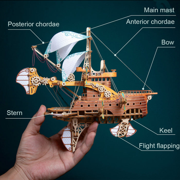 Fantasy Travel Spaceship 3D Wooden Steampunk Puzzle Toy times Quick 
