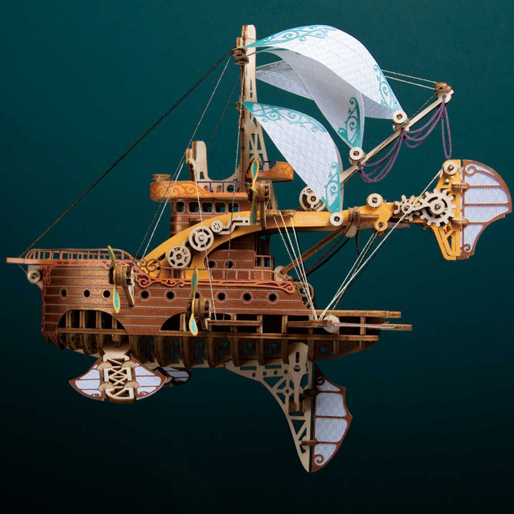 Fantasy Travel Spaceship 3D Wooden Steampunk Puzzle Toy times Quick 