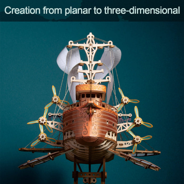 Fantasy Travel Spaceship 3D Wooden Steampunk Puzzle Toy times Quick 