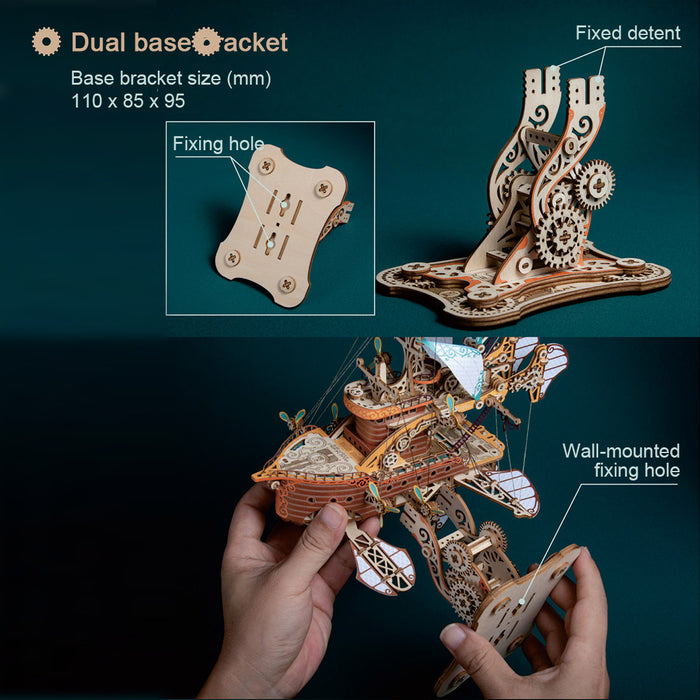Fantasy Travel Spaceship 3D Wooden Steampunk Puzzle Toy times Quick 