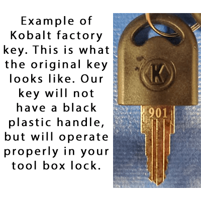 Kobalt Pro Steel 901-910 Replacement Tool Box Key