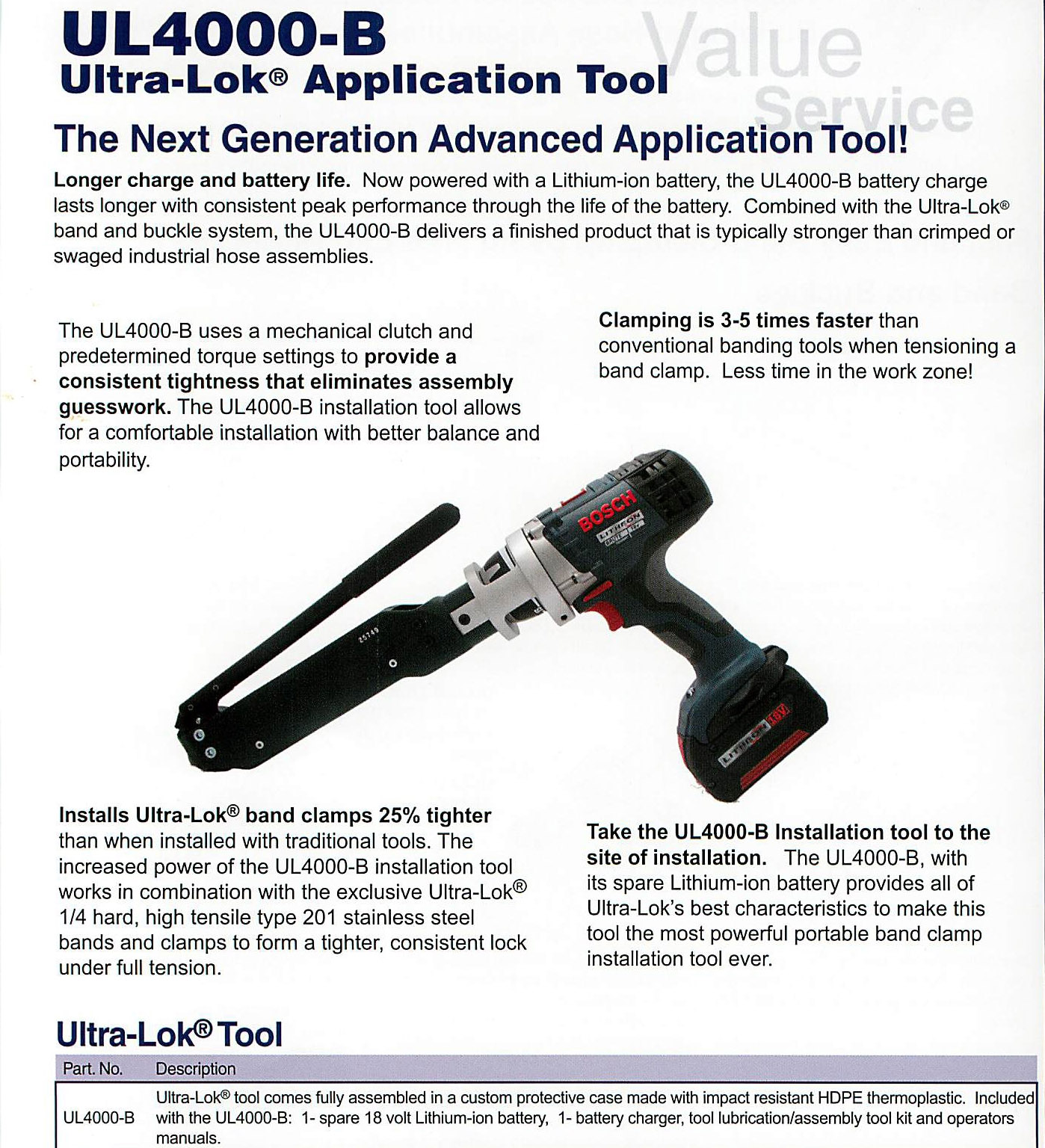 UL4000-D Ultra-Lok Application ToolTechnical Data - Band-It ...